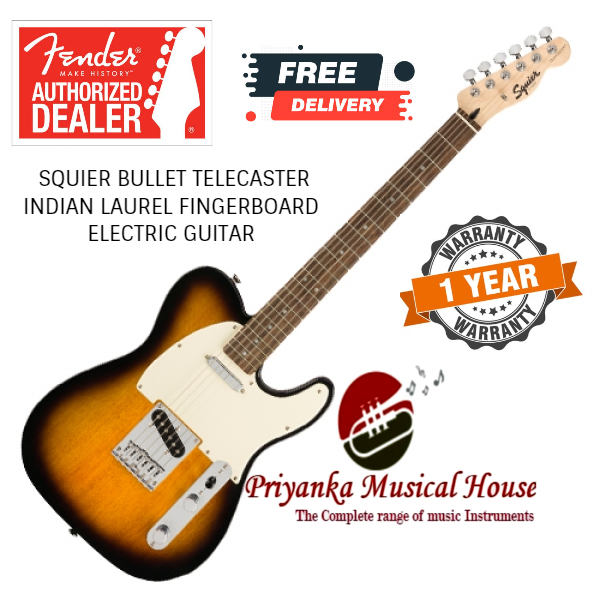 FENDER SQUIER BULLET TELECASTER INDIAN LAUREL FINGERBOARD ELECTRIC ...